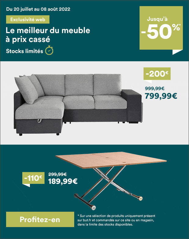 Magasins BUT : achat meubles (canapé, lit, matelas, table, salon et ...