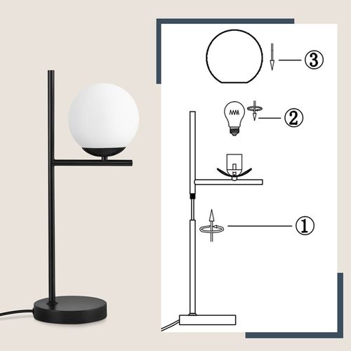 Lampe De Bureau E27 Noir Modern Design Vintage - Lampe de bureau BUT