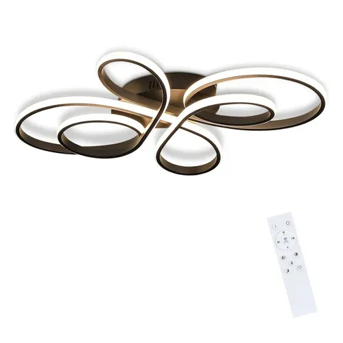 Plafonnier LED Noir Dimmable 80cm 78w Moderne Avec Télécommande - Spot ...