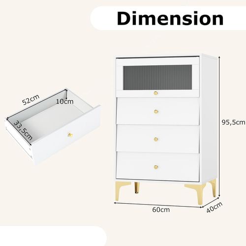 Commode Chambre, Armoire Cuisine Avec Porte En Verre Strié Basculante ...