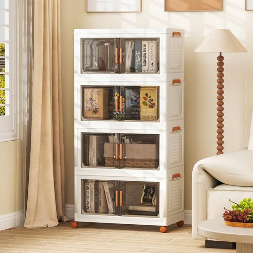 Boite Rangement Plastique 280 L, Caisses Rangement Pliables à Roulette ...