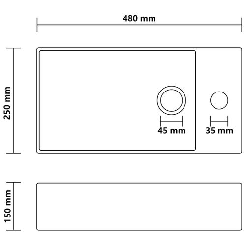 Lavabo De Salle De Bain Avec Trop-plein Céramique Noir Mat - Lavabo ...