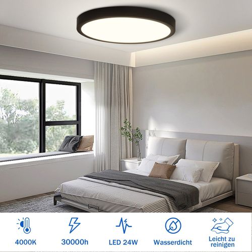 Plafonnier LED Rond Plat 24w Moderne Pour Salon - Spot et plafonnier BUT