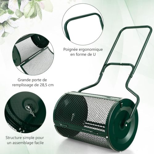 Épandeur à Compost De 60 Cm Rouleau En Treillis Métallique, Épandeur De ...