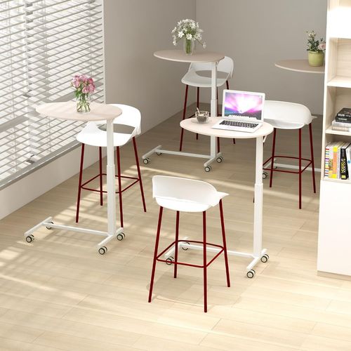 Table Bar Haute, Table Mange Debout Réglable 74-108 Cm, Table Bar ...