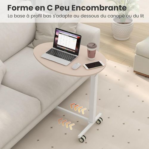 Table Bar Haute, Table Mange Debout Réglable 74-108 Cm, Table Bar ...