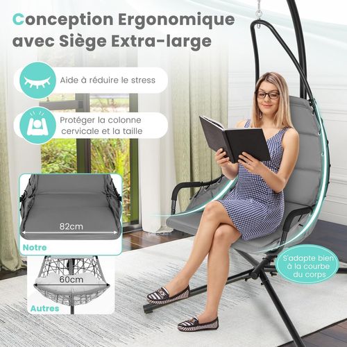 Fauteuil Suspendu Avec Support En Acier, Balançoire Suspendue, Charge ...