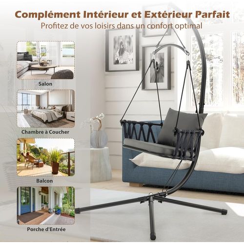 Fauteuil Suspendu Avec Support En Acier, Balançoire Suspendue, Charge ...