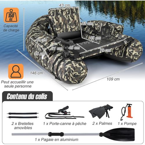 Bateau De Pêche Gonflable Avec Dossier Et Pagaie, Bateau Gonflable Avec ...