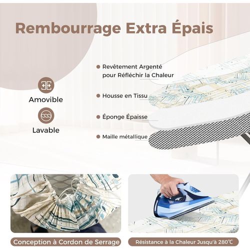 Table à Repasser Pliable Avec Repose-fer, Planche à Repasser Pliable ...