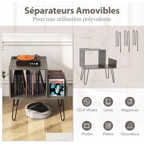 Meuble Tourne-disque Vinyle Avec Prise, Support Tourne-disque Pour 145 ...