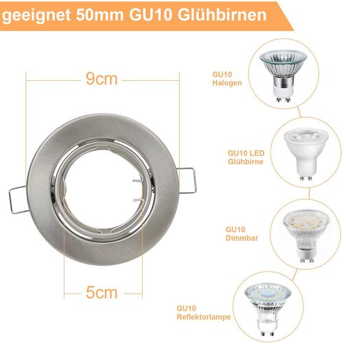 Kit 12 Spots Recessed Gu10 Sockets 230 V 50 Mm Light Frame Recessed ...
