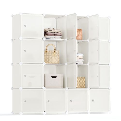 Meuble De Rangement Modulable, 16 Cubes, Étagère En Plastique, Avec ...