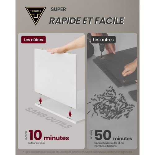 Lot De 2 Tables De Chevet, Assemblage Ultra-rapide Sans Outils Toolless ...