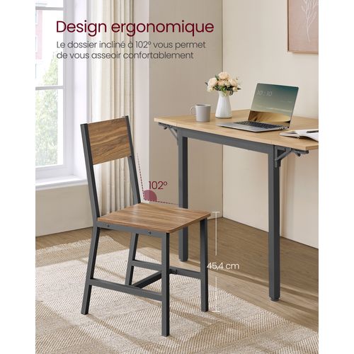 Chaise Salle à Manger Lot De 2, Cadre En Acier, Style Industriel ...