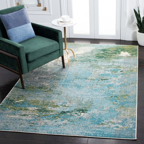 Tapis Madison 160 X 229 Cm Contemporary Seren Vert / Bleu - Tapis salon ...