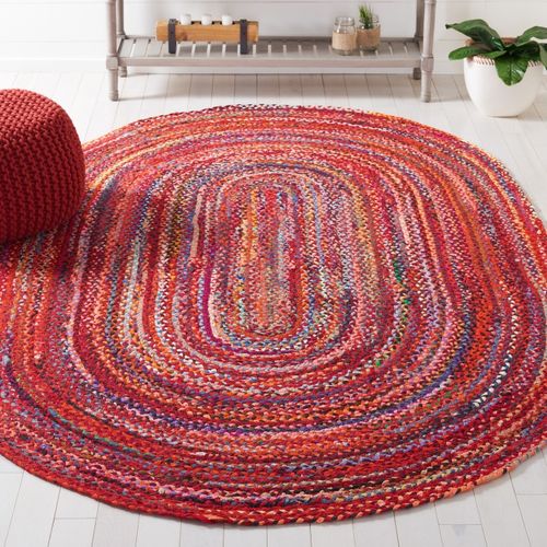 Tapis Braided 152 X 244 Cm Chalet De Campagne Neria Rouille / Multi ...