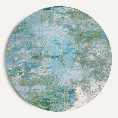 Tapis Madison 122 X 122 Cm Contemporary Seren Vert / Bleu - Tapis salon ...
