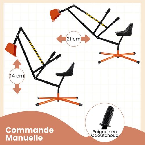 Pelleteuse Enfant Avec Siège Pivotant à 360°et Pelle ，avec Cadre Métal ...