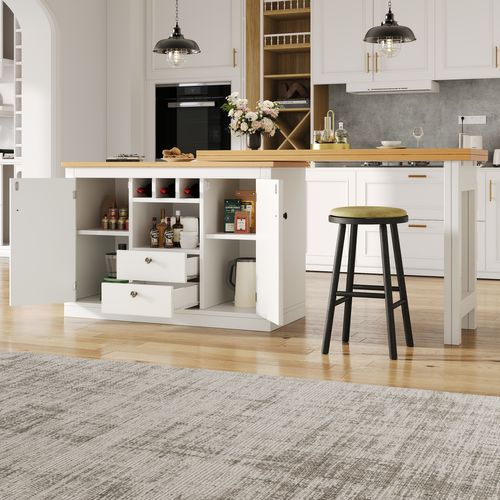 Table De Bar Haute Extensible 120-180x40x76 Cm Pivotante 360° Rangement ...