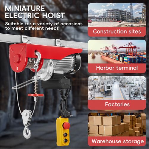 Palan Électrique 1800w 20 Mètres, Suspension Simple Et Double 500kg/1000kg, 6 /12 M/min - Toute ...