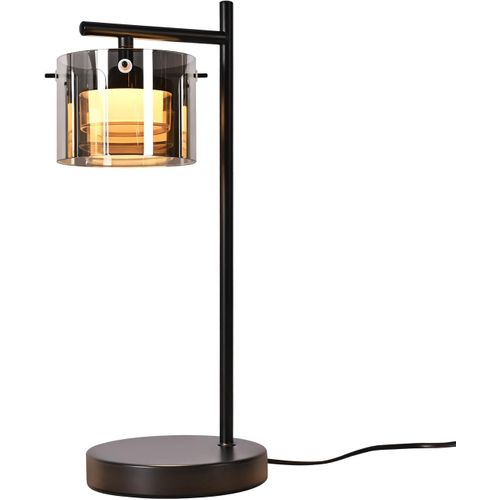 Lampe De Table LED En Verre Noir Lampe De Chevet Modern Pour Salon ...