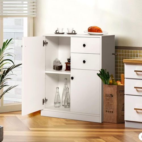 Commode Buffet Avec 2 Placards à Porte Et 2 Tiroirs, Dispositif Anti ...