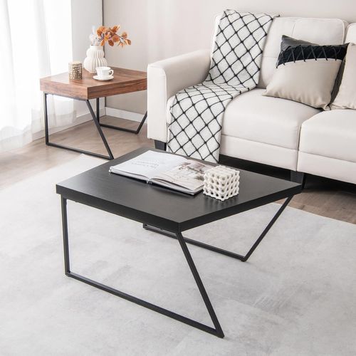 Lot De 2 Tables Basses Gigognes Avec Cadre Métal, 120 X 60 X 46 Cm ...