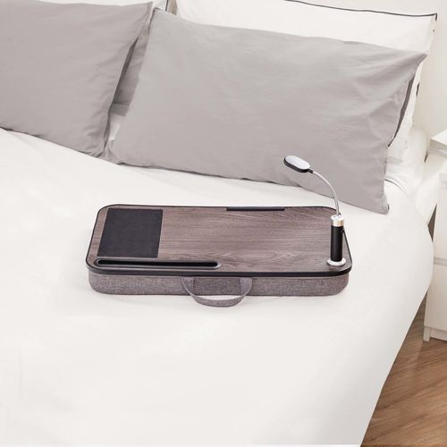 Support Pour PC Portable Tablette Coussin Gris Brun - Bureau ...