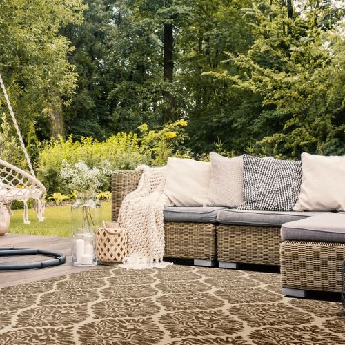 Tapis Maison De Plage 201 X 290 Cm Damassé Panarea Beige - Tapis d ...
