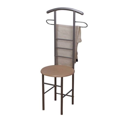 Chaise De Chambre / Valet De Nuit Portant En Acier Et Mdf Couleur Hêtre ...