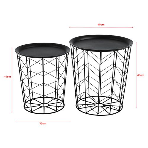 Set De 2 Tables Basses Design Tables De Salon Paniers Plateaux ...