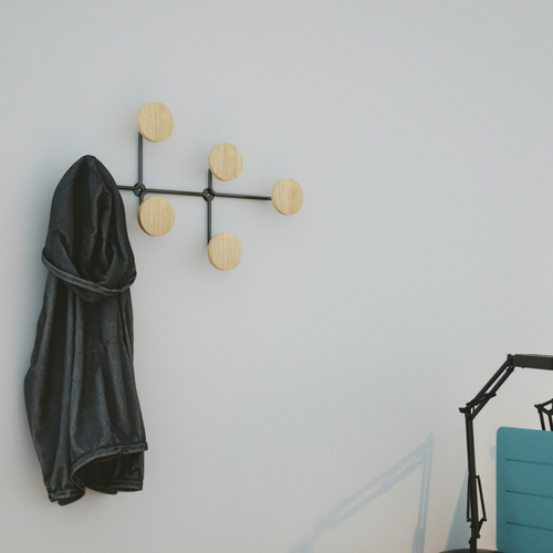 Patère Murale Noire Six Accroches - Porte-manteaux BUT