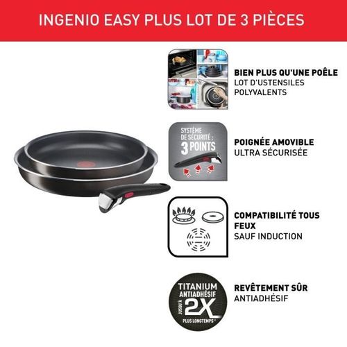 Poêles - Ingenio Easy Plus - 24/28 Cm - Antiadhésif - Compatible Lave ...