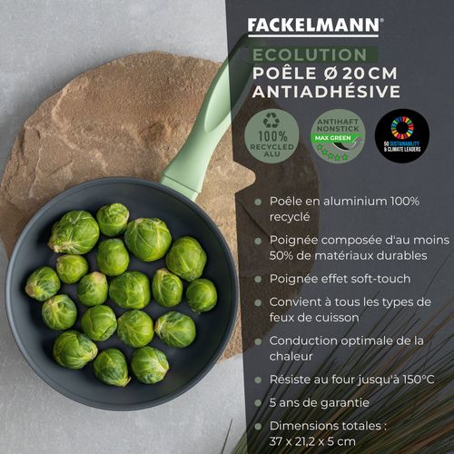 Poêle à Frire Et Couvercle De Cuisson De 20 Cm De Diamètre Fackelmann ...