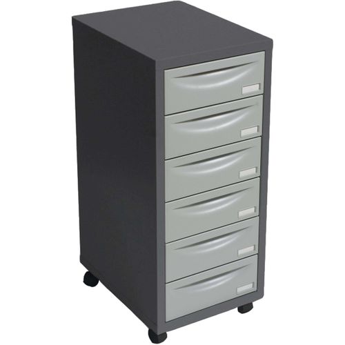 Colonne De Rangement 6 Tiroirs Sur Roulettes Anthracite/gris - Armoire ...