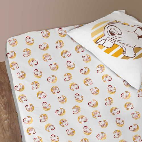 Drap-housse Imprimé 100% Coton, Disney Home Le Roi Lion Prince Blanc ...