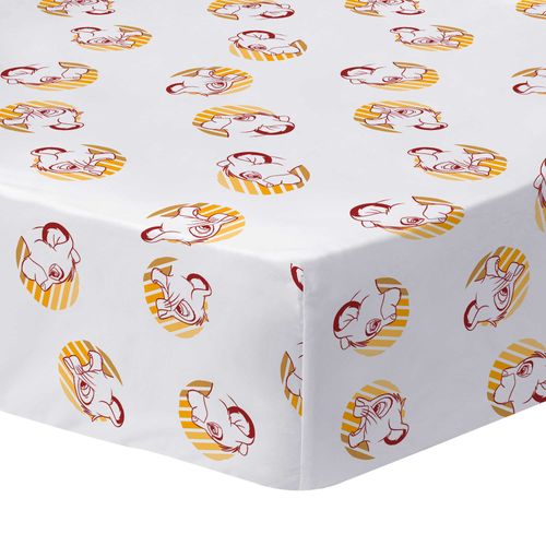 Drap-housse Imprimé 100% Coton, Disney Home Le Roi Lion Prince Blanc ...