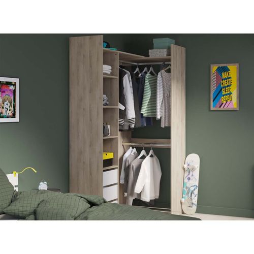 Kit dressing modulable L. 200 SYLVAIN imitation chêne et blanc - Kit ...