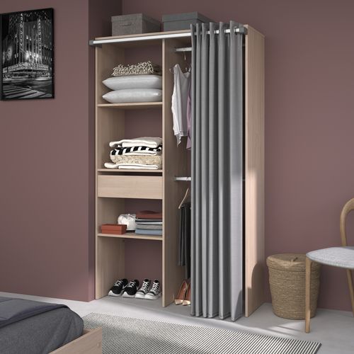 Kit dressing extensible 1T BORGO imitation chêne - Kit dressing BUT