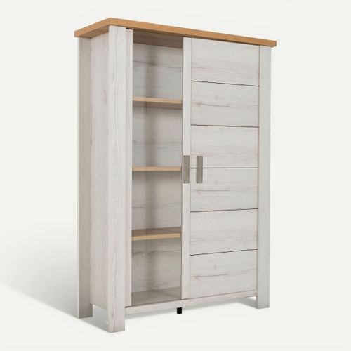 Vaisselier 2 Portes Mat Effet Bois Chêne - Vaisselier et vitrine BUT