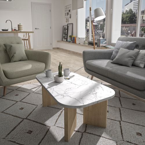 Table Basse Quartz Avec Plateau Effet Marbre - Table basse BUT