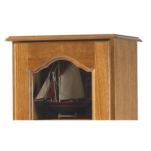 Bibliothèque Chêne Rustique1 Porte Vitrée Gauche 6 Niches 44,2 X182,2 X 33 Cm - Bibliothèque et ...