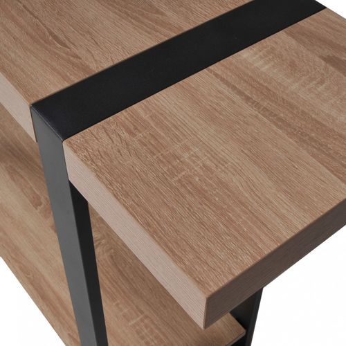 Console Sintra 120x30 Cm / Décor Chêne Blanchi Et Métal Noir - Table ...