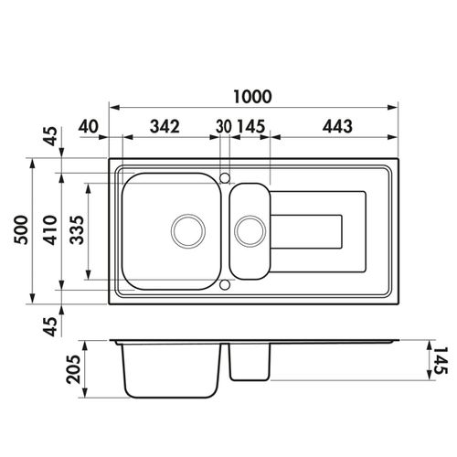 Évier Inox Mini Structure Luisina Debussy 1 Bac Et Demi - 1 Égouttoir ...