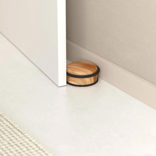 Stop Porte En Métal "bas" 10cm Naturel et Noir - Bas - Boudin de porte BUT