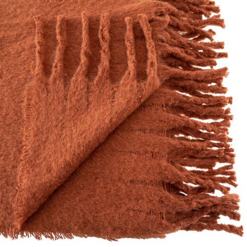 Plaid Terracotta Tissage Fini Texturé Aspect Mohair 180 X 130 Cm ...
