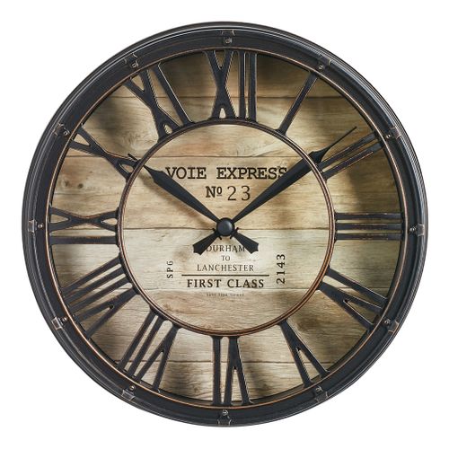 Mini horloge D.21 cm EXPRESS Noir / Marron - Horloge - Pendule BUT