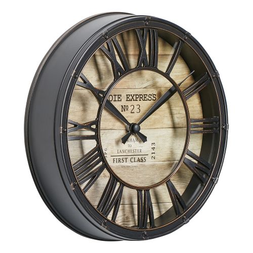 Mini horloge D.21 cm EXPRESS Noir / Marron - Horloge - Pendule BUT