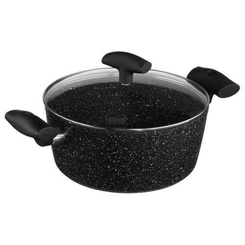 Faitout En Aluminium et Couvercle "pierre" 24cm Noir - Casserole - Poêle - Wok BUT